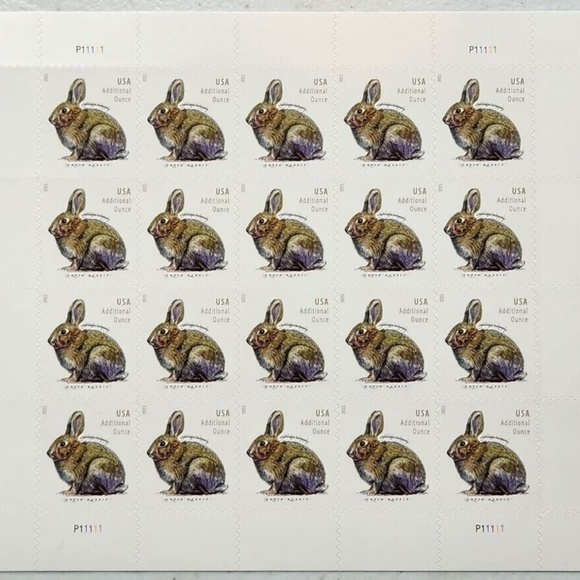 USPS | Office | 22 Brush Rabbit Additional Oz 24 Cent Sheet Of 20 ...